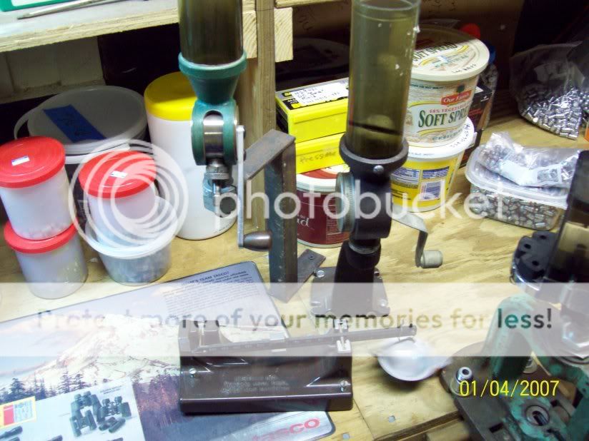 Homemade powder measure stands